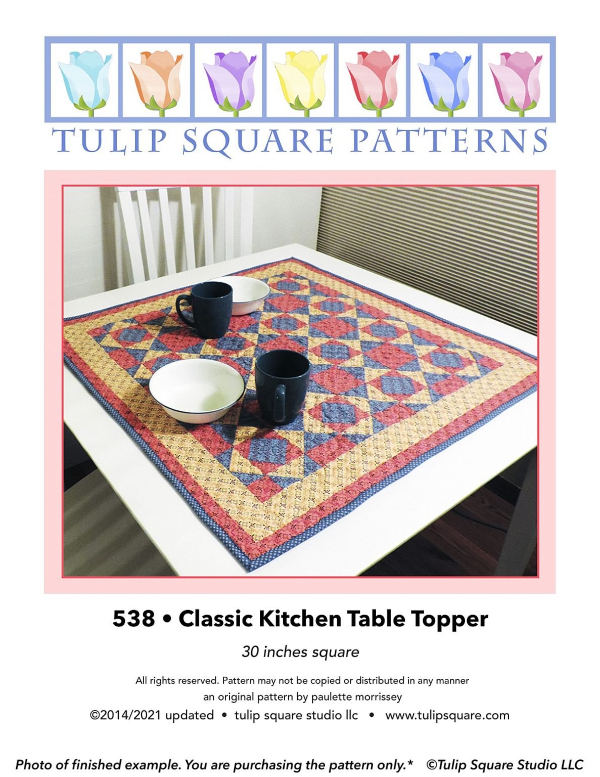 Classic Kitchen Quilted Table Topper Pattern #538 - Tulip Square ...