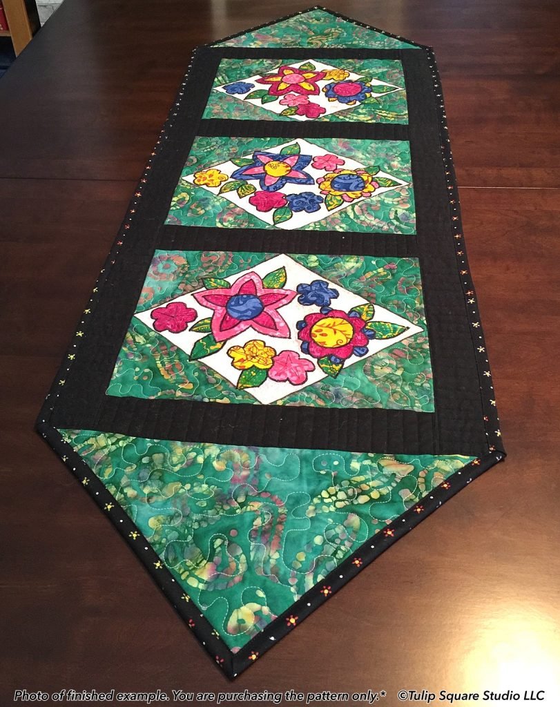 Appliqué Bouquet Quilted Table Runner Pattern #546 - Tulip Square ...