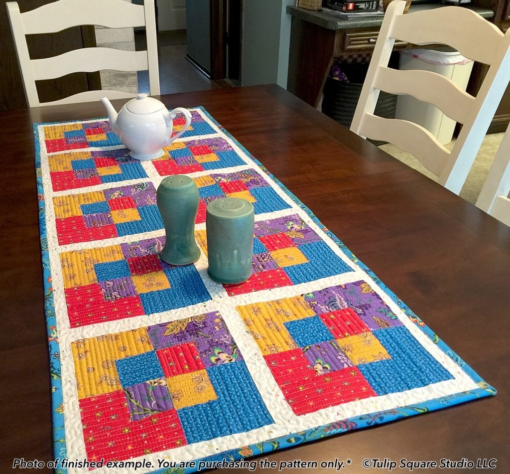 Swapped Squares Quilted Table Runner Pattern #550 - Tulip Square ...