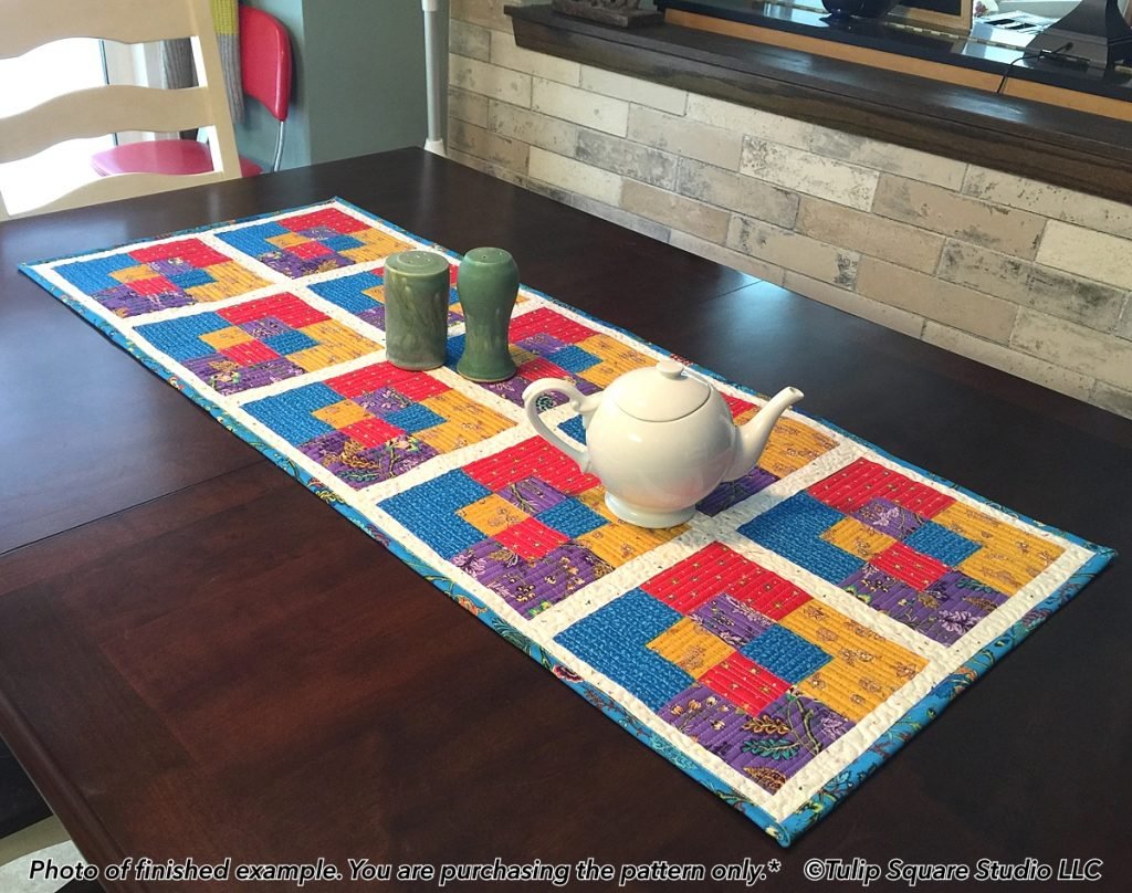 Swapped Squares Quilted Table Runner Pattern #550 - Tulip Square ...