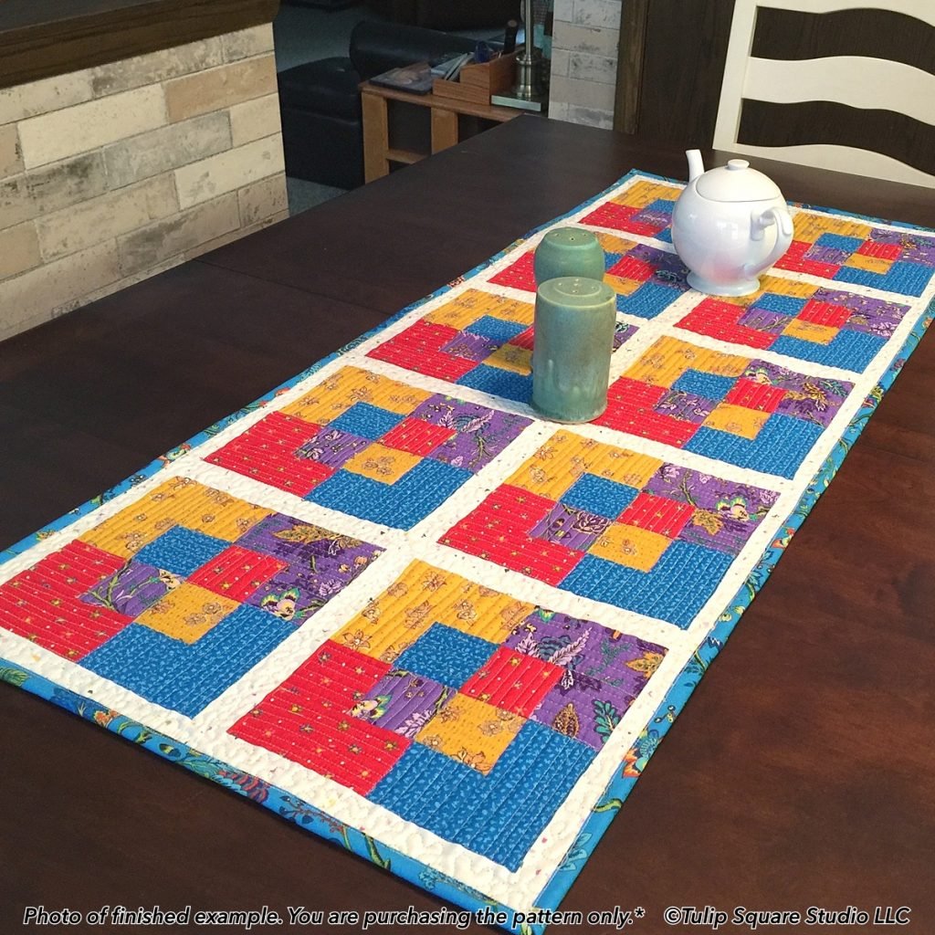 Swapped Squares Quilted Table Runner Pattern #550 - Tulip Square ...