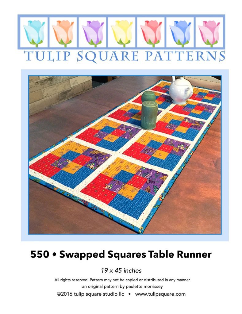 Swapped Squares Quilted Table Runner Pattern #550 - Tulip Square ...