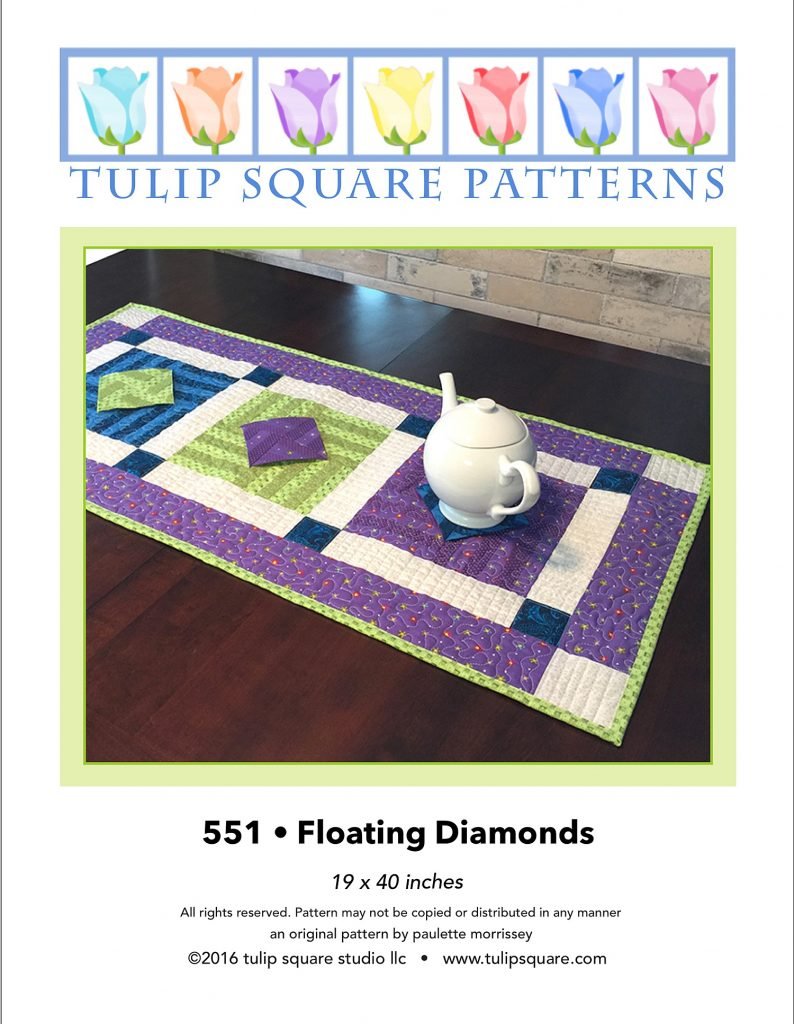 Floating Diamonds Quilted Table Runner Pattern #551 - Tulip Square ...