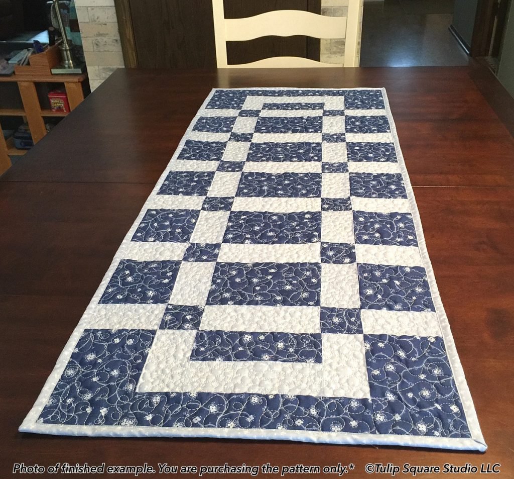 Sidewalks and Squares Quilted Table Runner Pattern #552 - Tulip Square ...