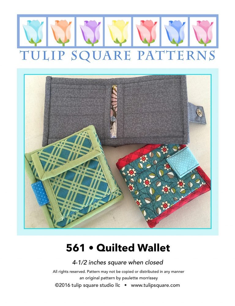Quilted Bifold Wallet With Pocket Sewing Pattern #561 - Tulip Square ...