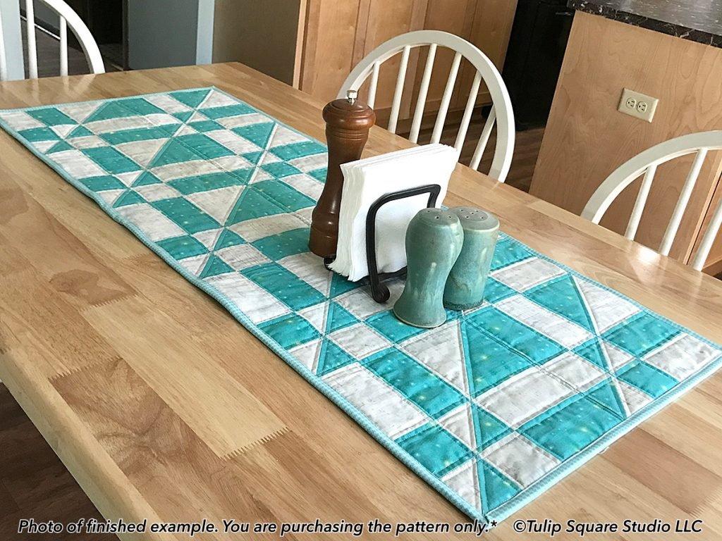Asymmetric Angles Quilted Table Runner Pattern #564 - Tulip Square ...