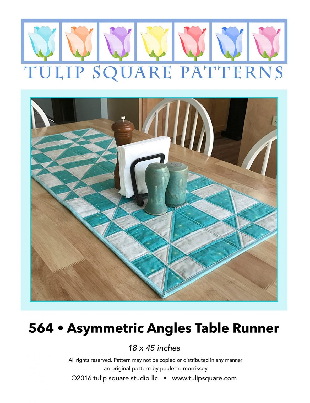 Asymmetric Angles Quilted Table Runner Pattern #564 - Tulip Square ...
