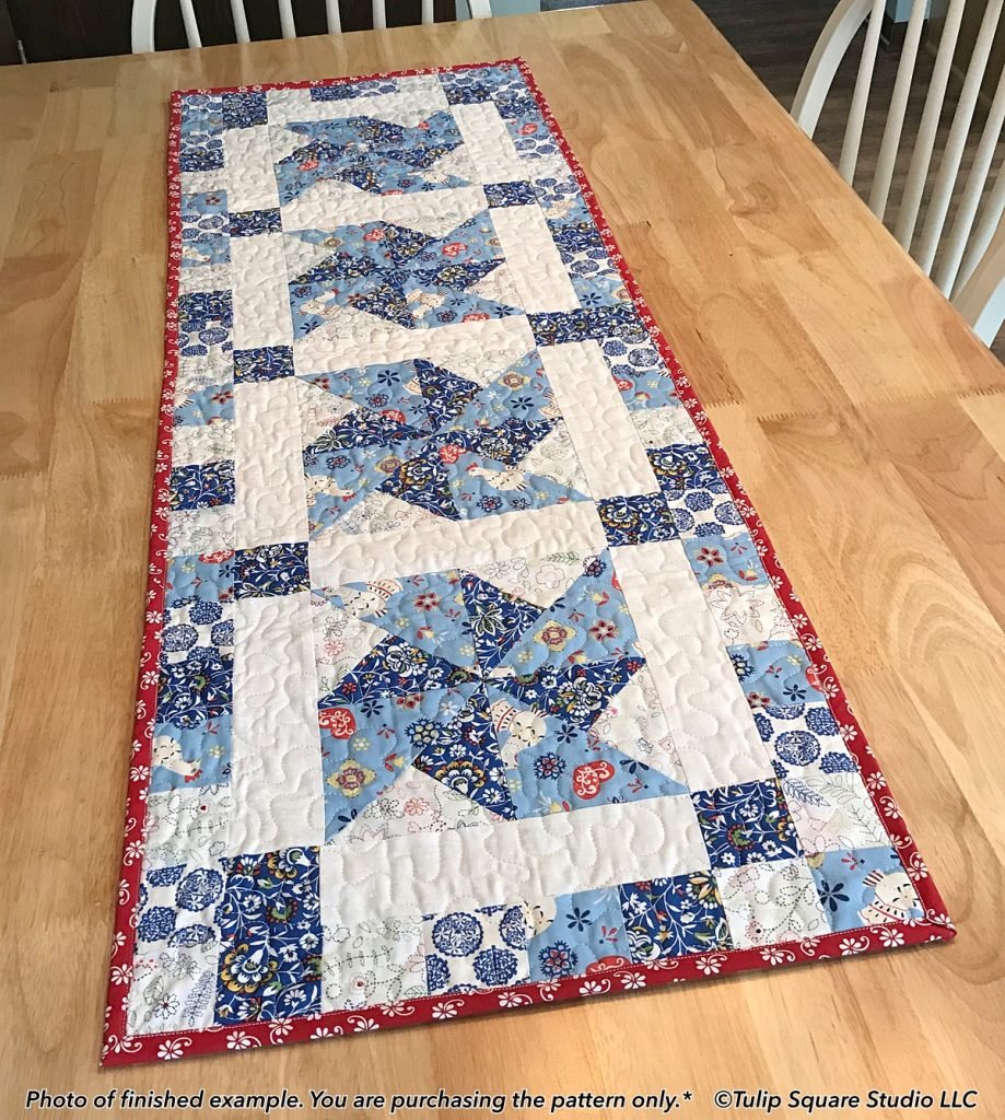 Peppermint Pinwheels Quilted Table Runner Pattern #566 - Tulip Square ...