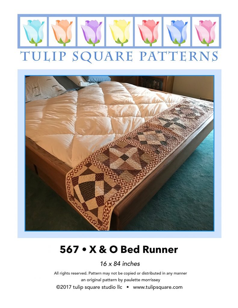 X and O Quilted Bed Runner Pattern #567 - Tulip Square ~ Patterns for ...