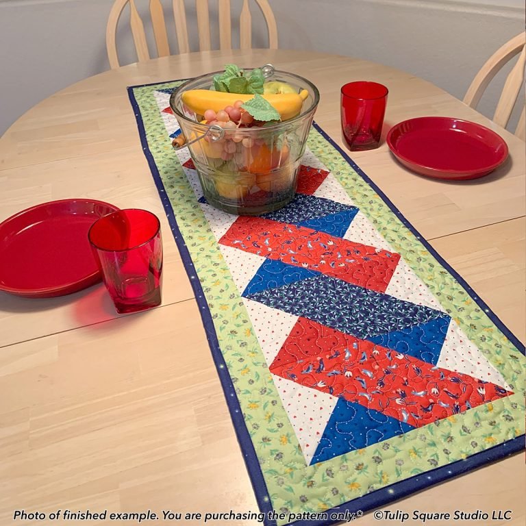 Ribbon Twist Gala Quilted Table Runner Pattern #576 - Tulip Square ...