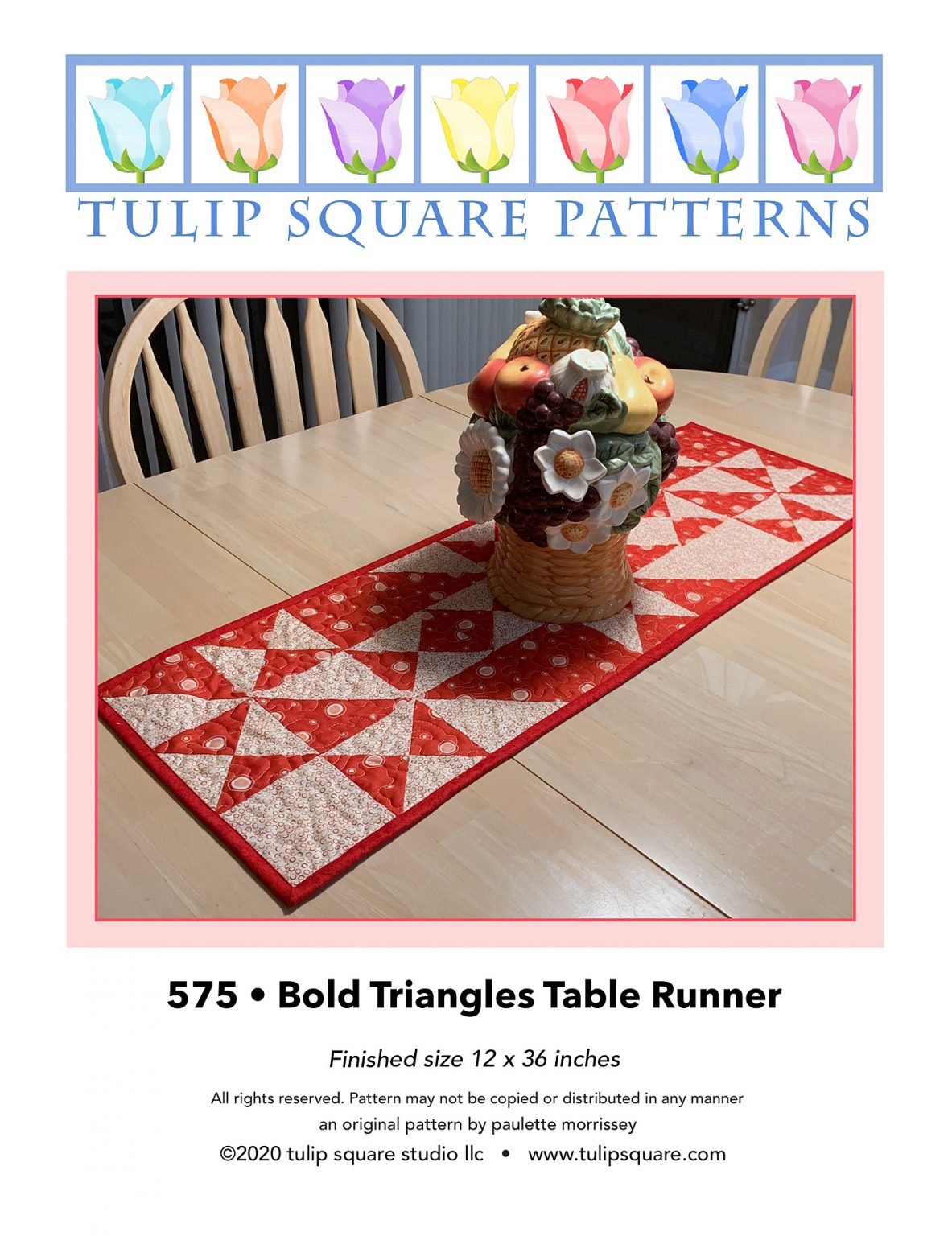 Bold Triangles Quilted Table Runner Pattern #575 - Tulip Square ...