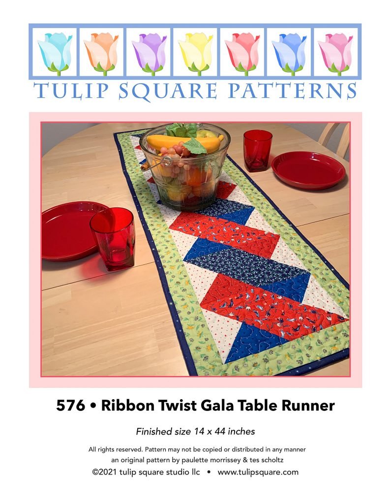 Ribbon Twist Gala Quilted Table Runner Pattern #576 - Tulip Square ...