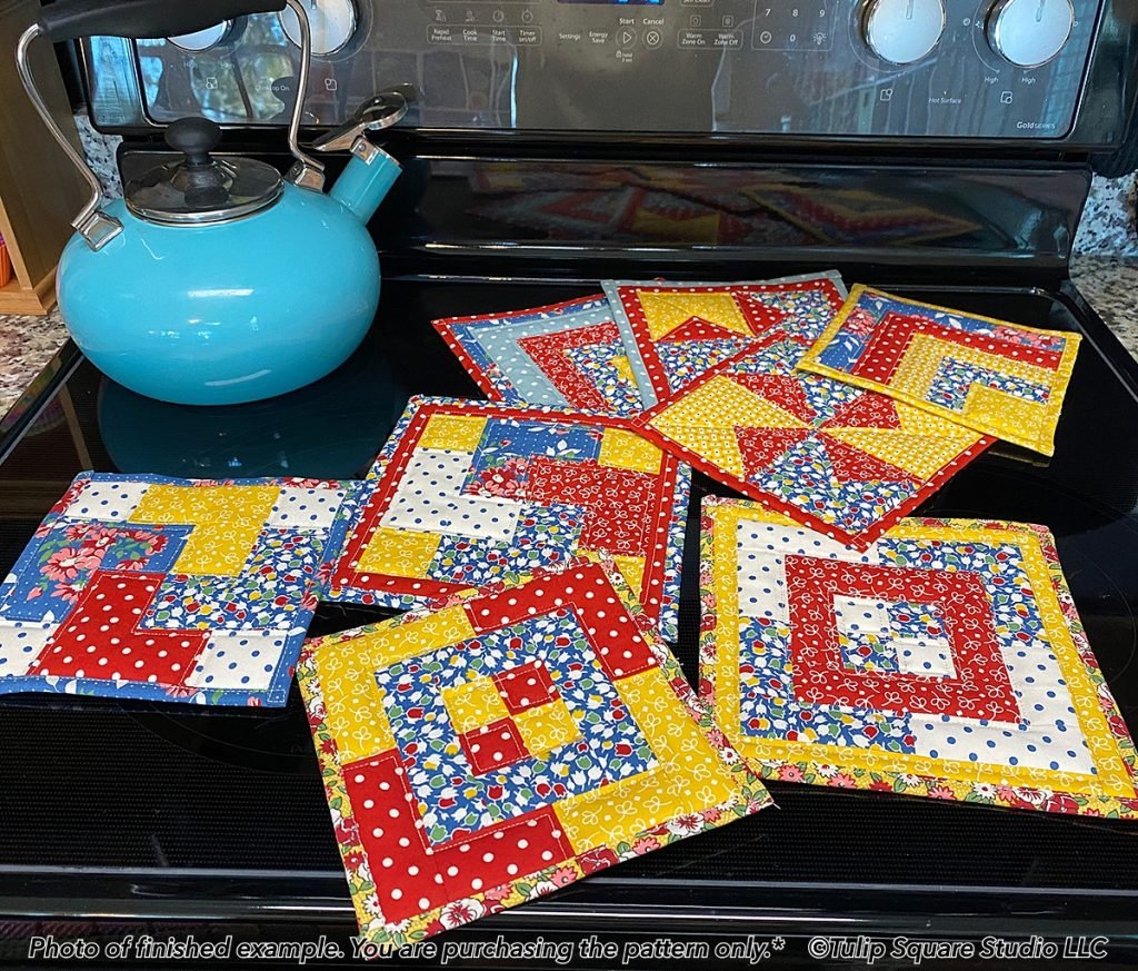 Potholders Potholders Quilted Kitchen Pattern #586 - Tulip Square ...