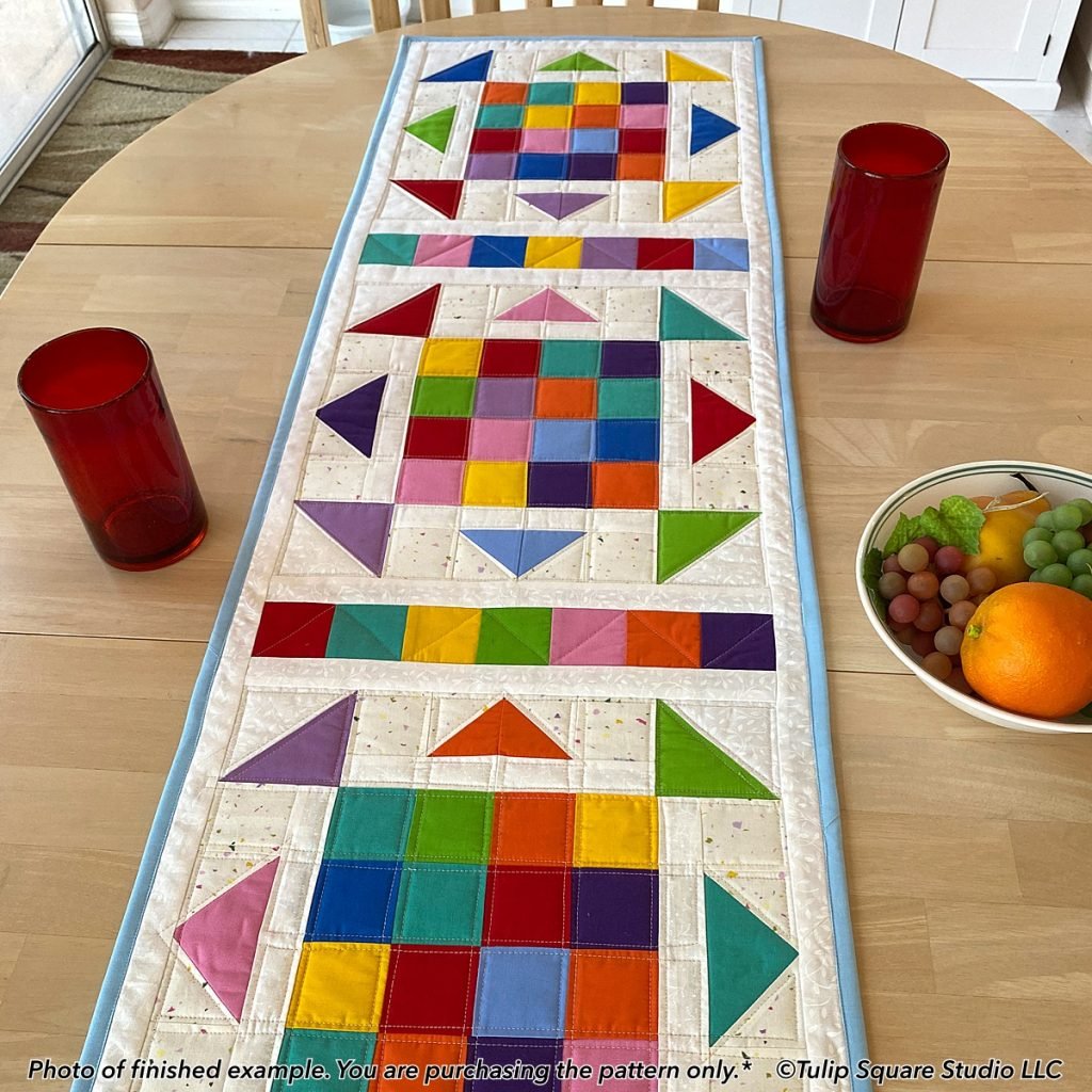Kaleidoscope Quilted Table Runner Pattern #597 - Tulip Square ...