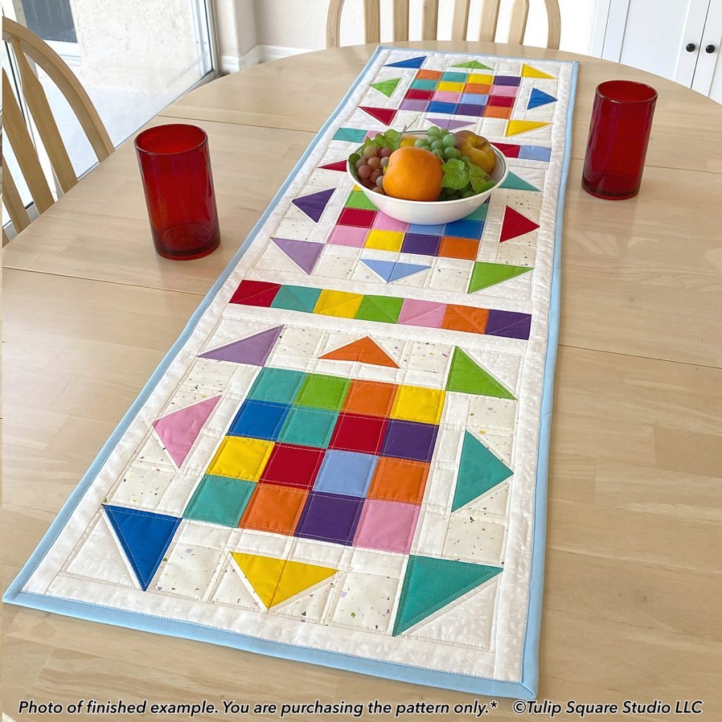 Kaleidoscope Quilted Table Runner Pattern #597 - Tulip Square ...