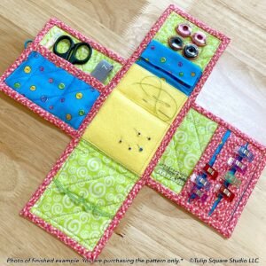 Flip Fold Sewing Kit Quilted Organizer Pattern 603 Tulip Square