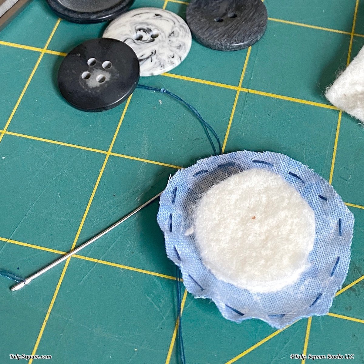 Make a fabric covered button with no special tools - Tulip Square ...