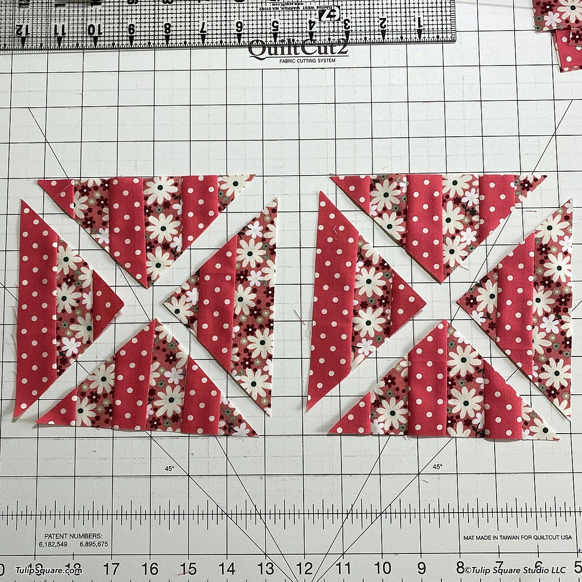 How to make disappearing stripes quilt blocks - Tulip Square ~ Patterns ...