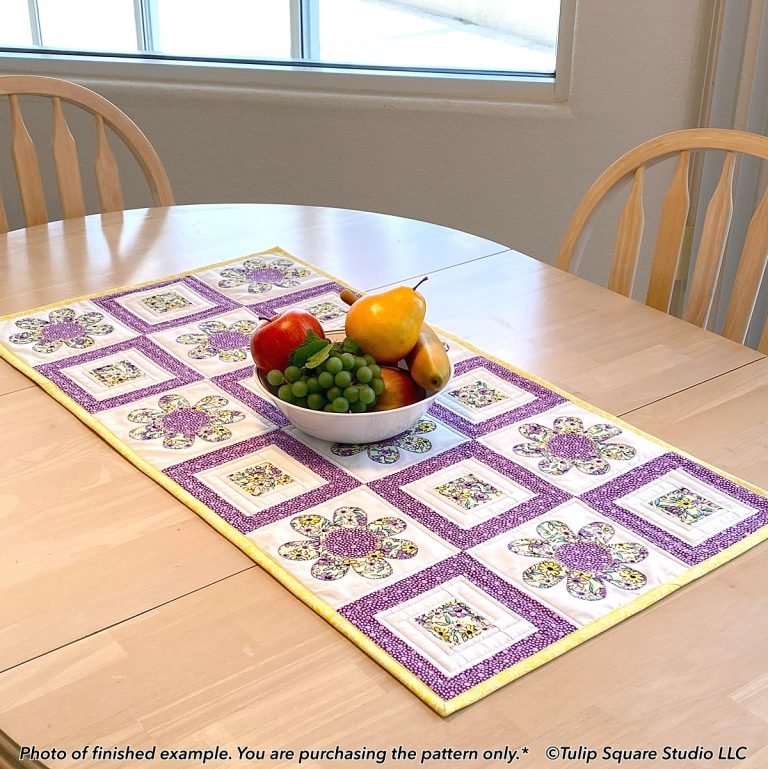 Four new unique quilted table topper patterns - Tulip Square ~ Patterns ...