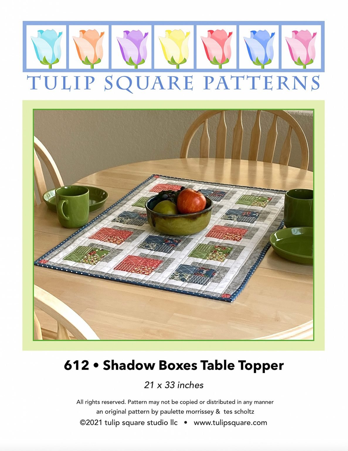 Pattern Bundle - Two Quilted Table Topper Patterns - Tulip Square ...