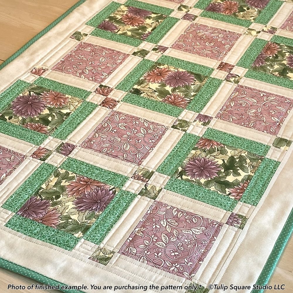 Four new unique quilted table topper patterns - Tulip Square ~ Patterns ...