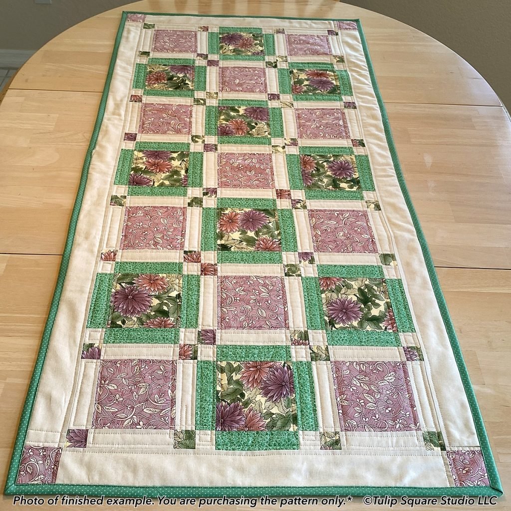 Country Charm Quilted Table Topper Pattern #613 - Tulip Square ~ Patterns for useful quilted goods