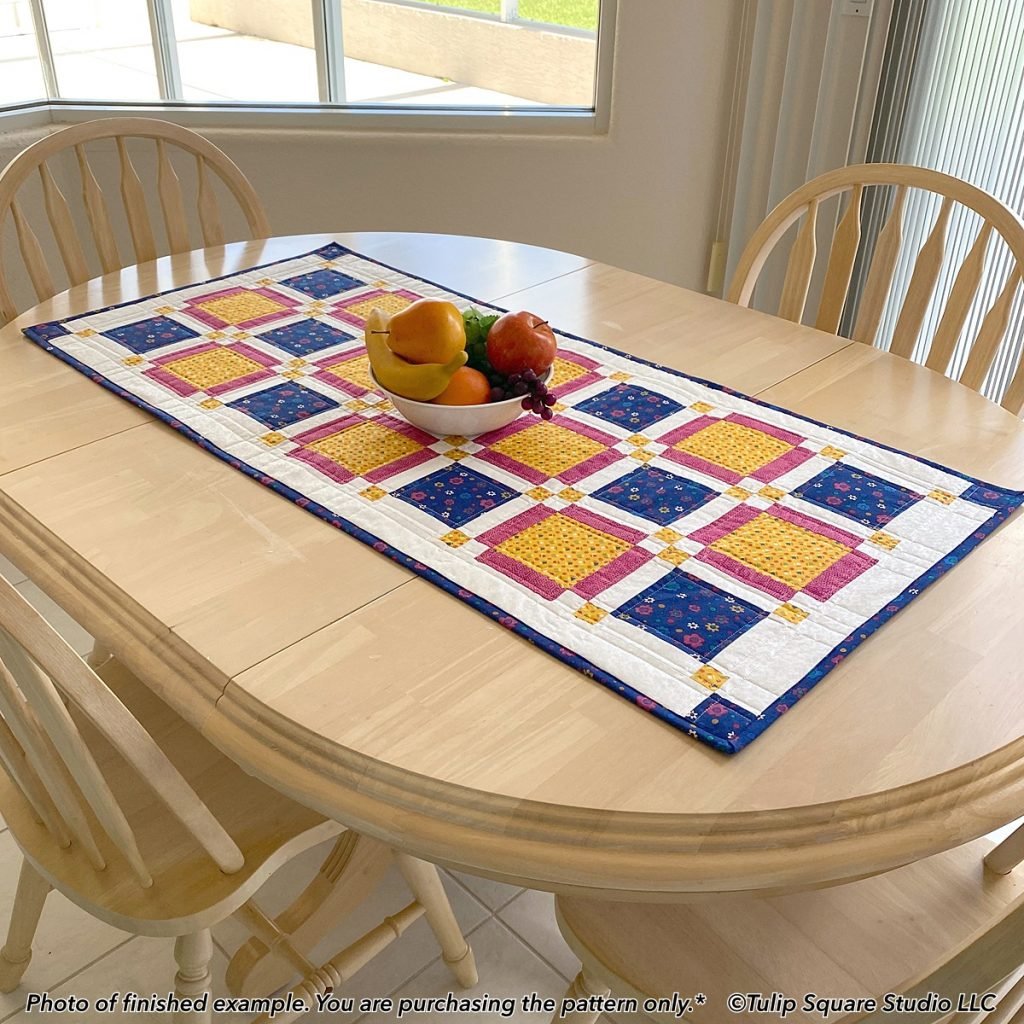 Country Charm Quilted Table Topper Pattern #613 - Tulip Square ~ Patterns for useful quilted goods