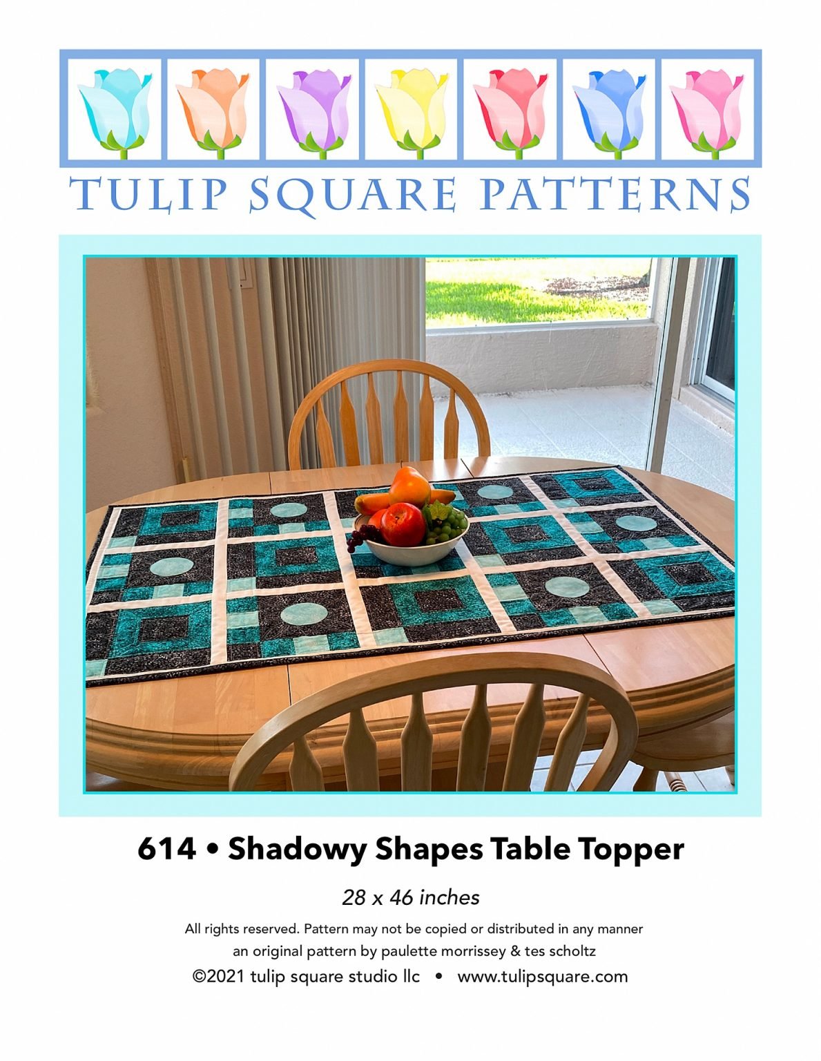 Shadowy Shapes Quilted Table Topper Pattern #614 - Tulip Square ...