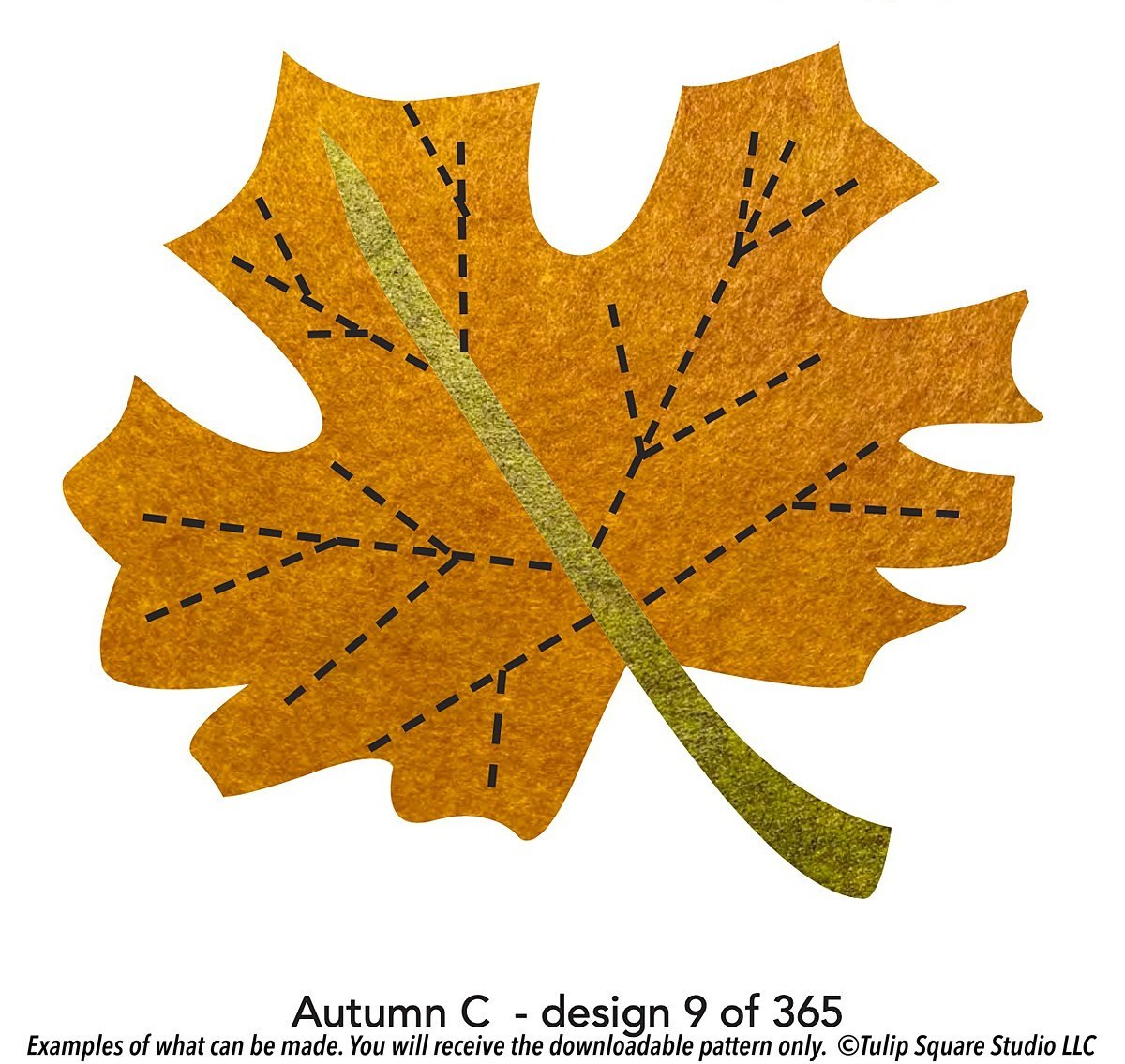 Classic Autumn Leaf Free Appliqué Pattern - TulipSquare.com