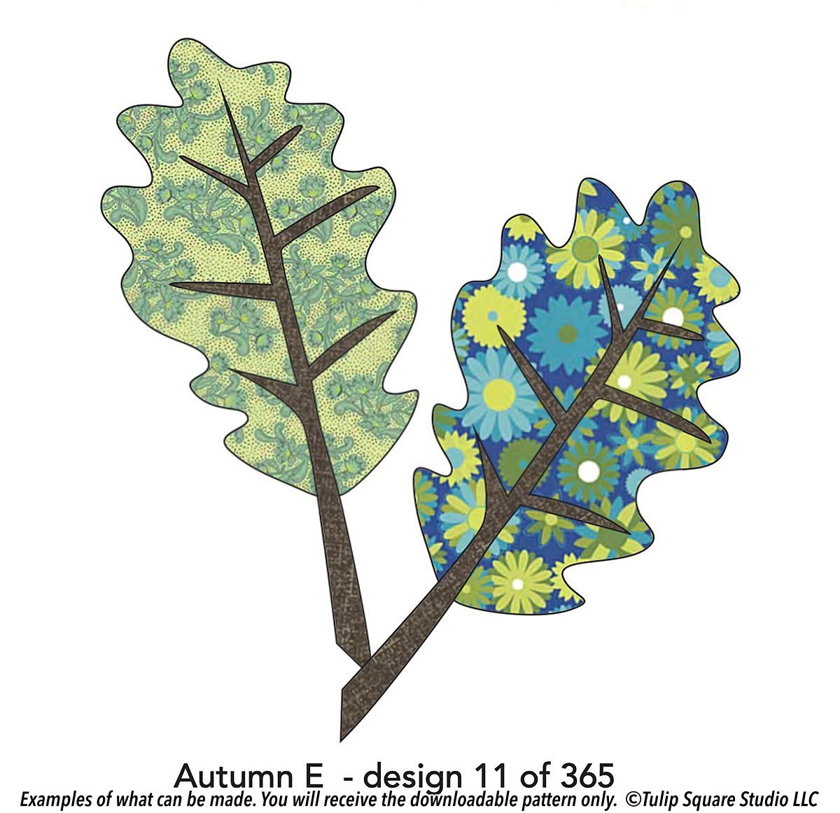 Free Autumn Appliqué Pattern - Soft Fall Leaves - TulipSquare.com