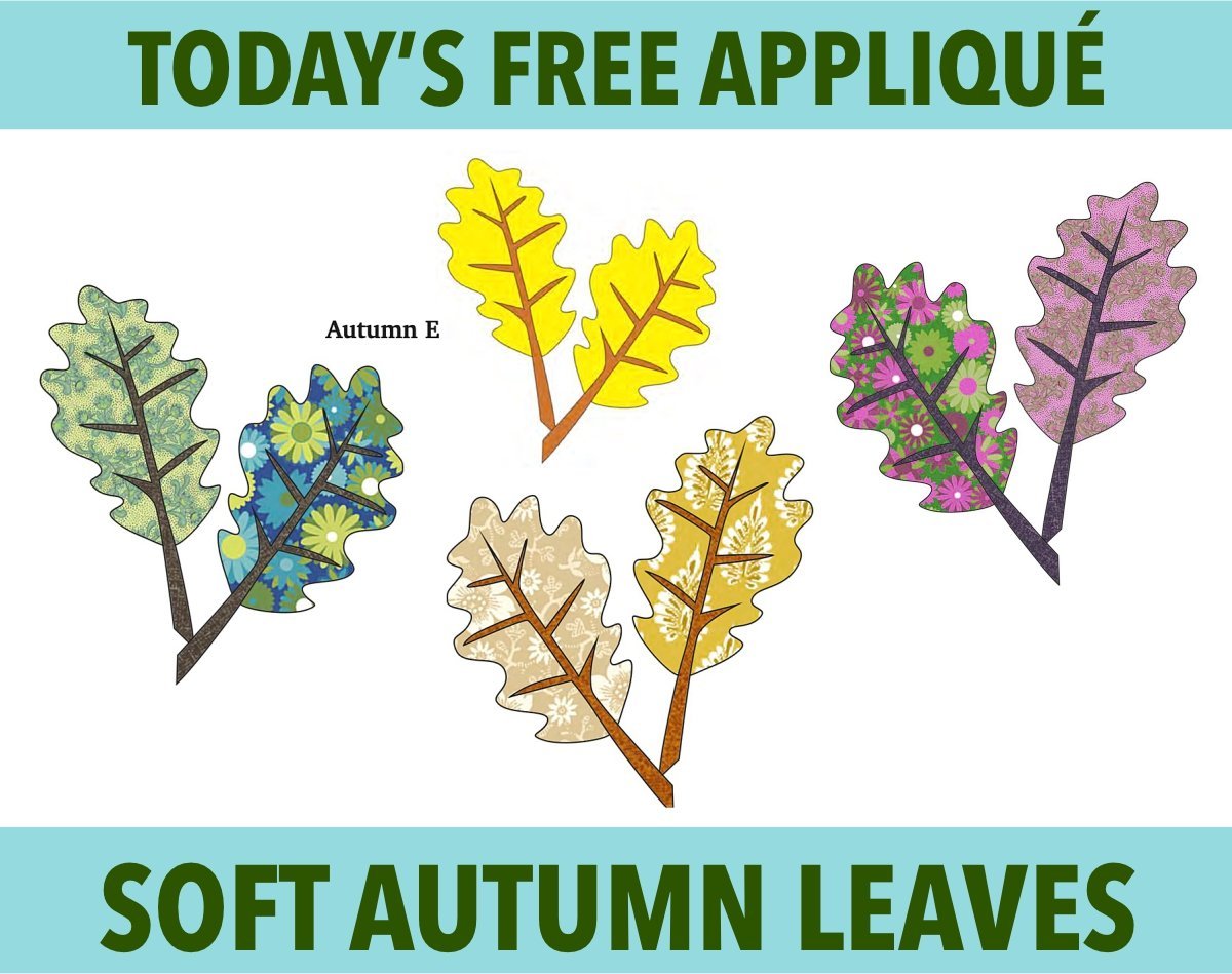 Free Autumn Appliqué Pattern - Soft Fall Leaves - TulipSquare.com