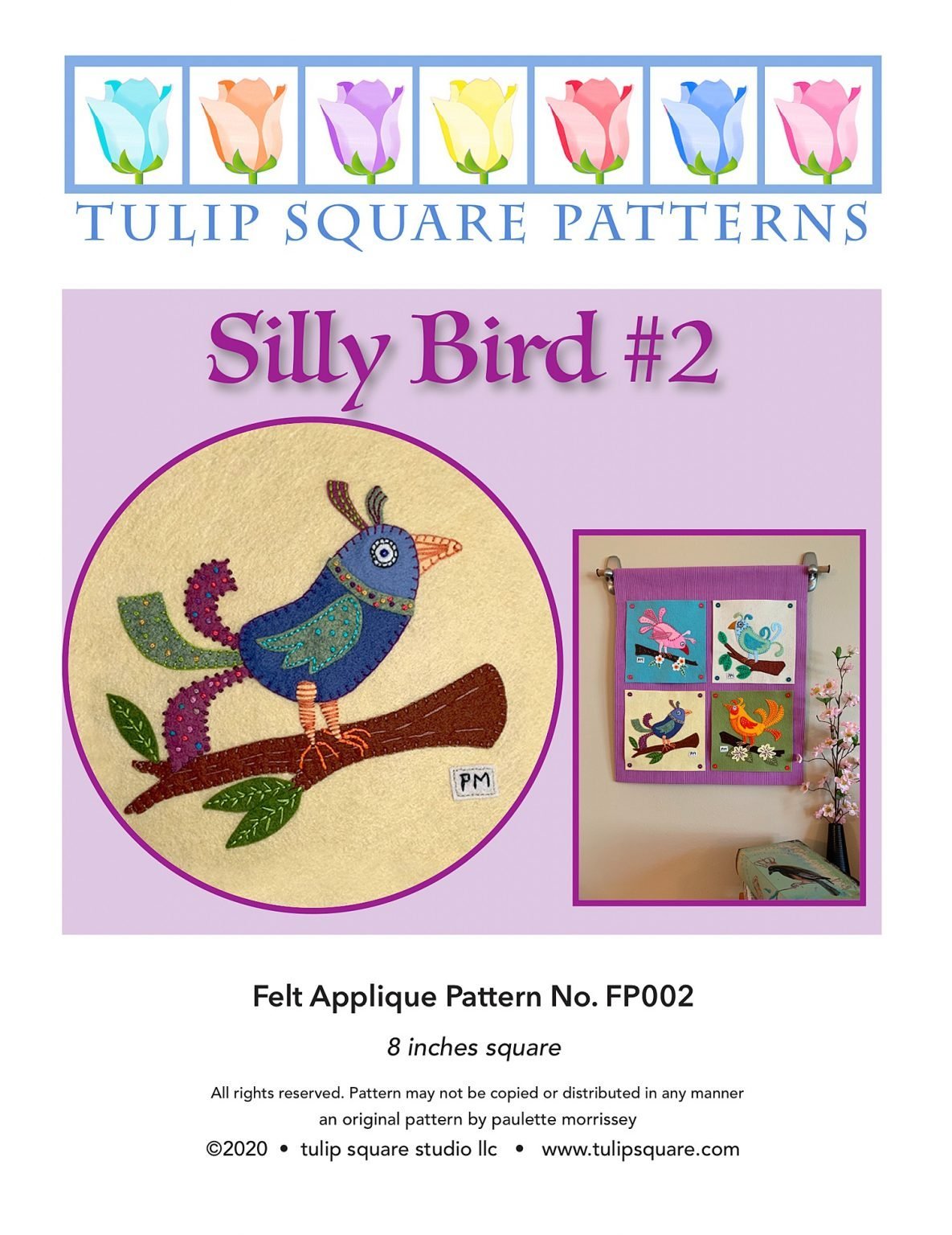 Pattern Bundle - 3 Complete Felt Applique Patterns - Tulip Square ~ Patterns for useful quilted ...