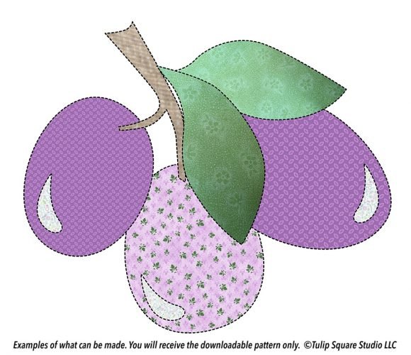 Free Plums Fruit Appliqué Pattern - TulipSquare.com