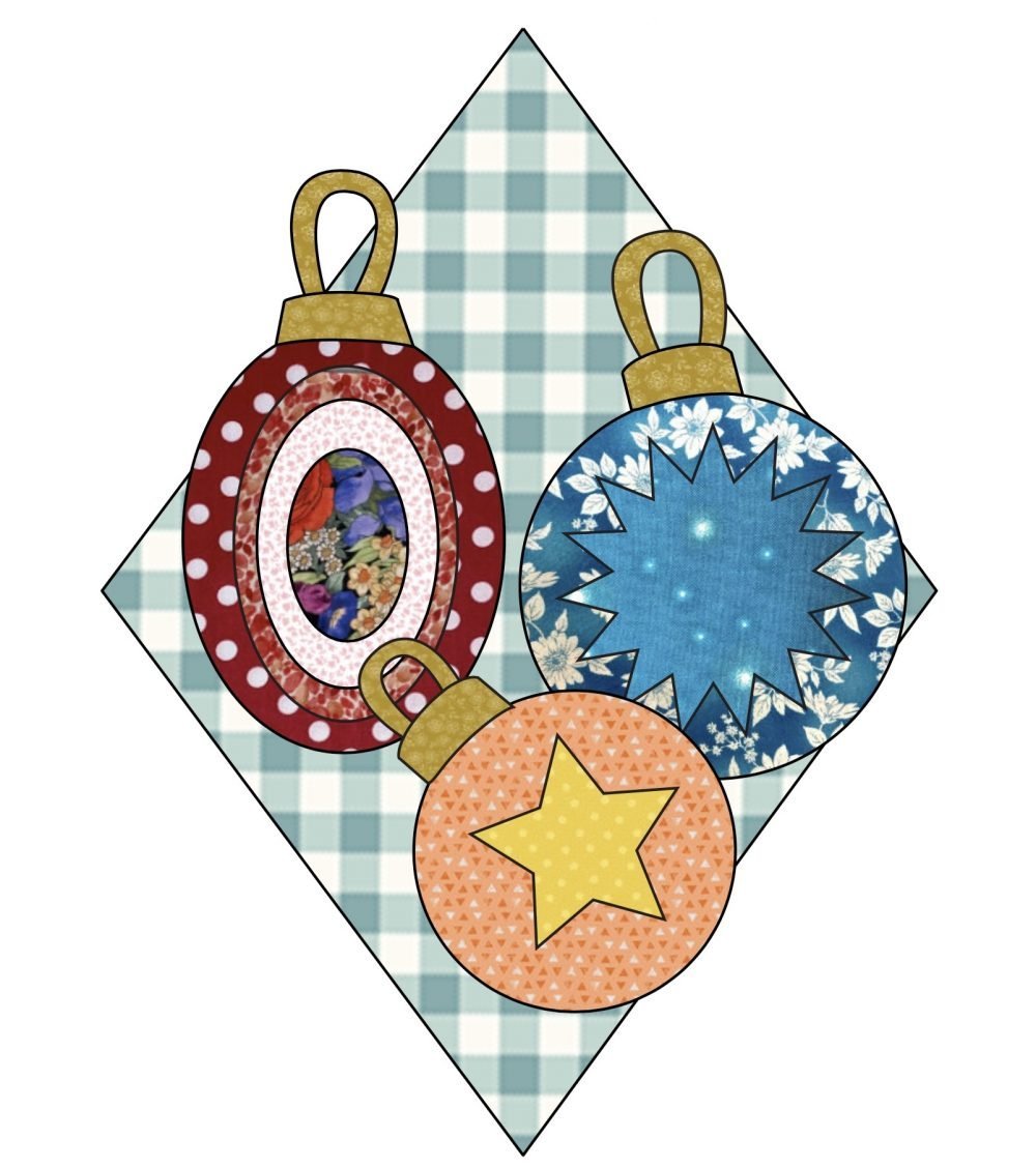 Free Christmas Ornament Appliqué Pattern - TulipSquare.com