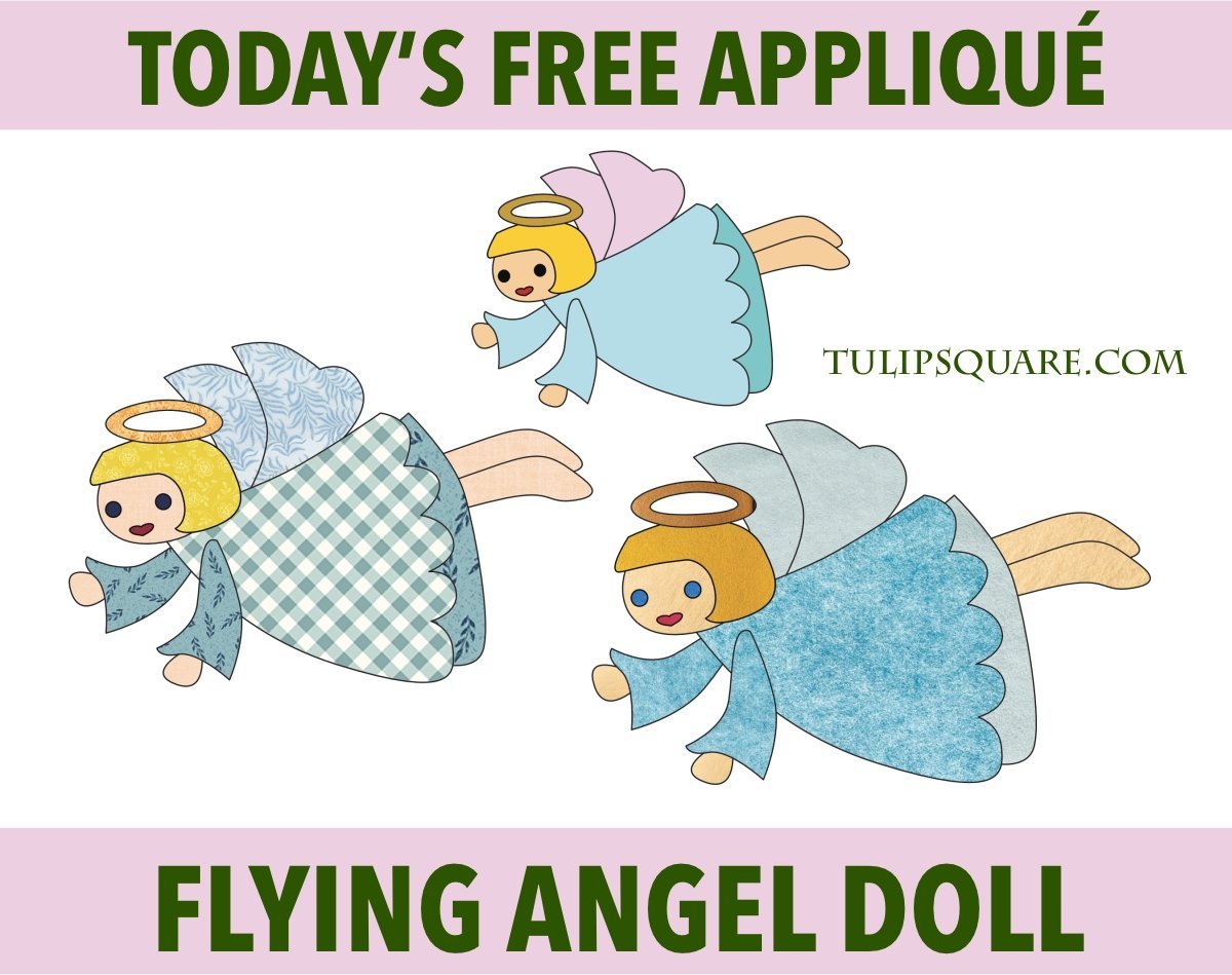 Free Christmas Appliqué Pattern - Angel Doll - TulipSquare.com
