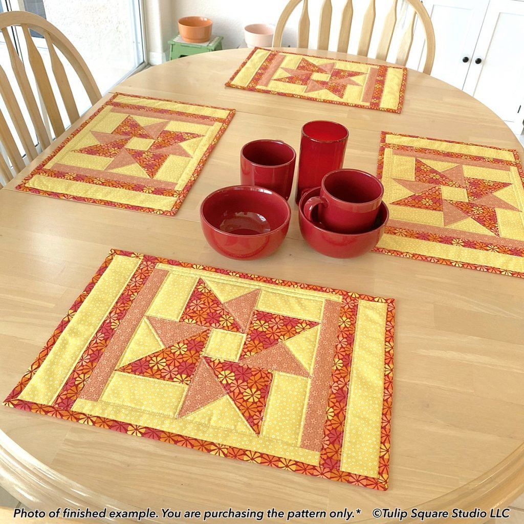 Spinning Star Quilted Placemats Pattern #616 - Tulip Square ~ Patterns ...