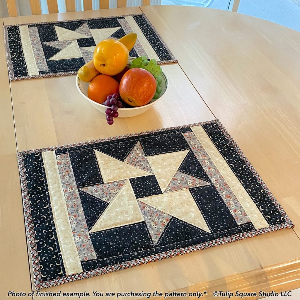 Spinning Star Quilted Placemats Pattern #616 - Tulip Square ~ Patterns ...