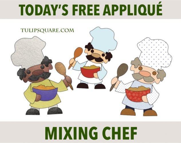Free Appliqué Pattern for Kitchens - Mixing Chef - TulipSquare.com