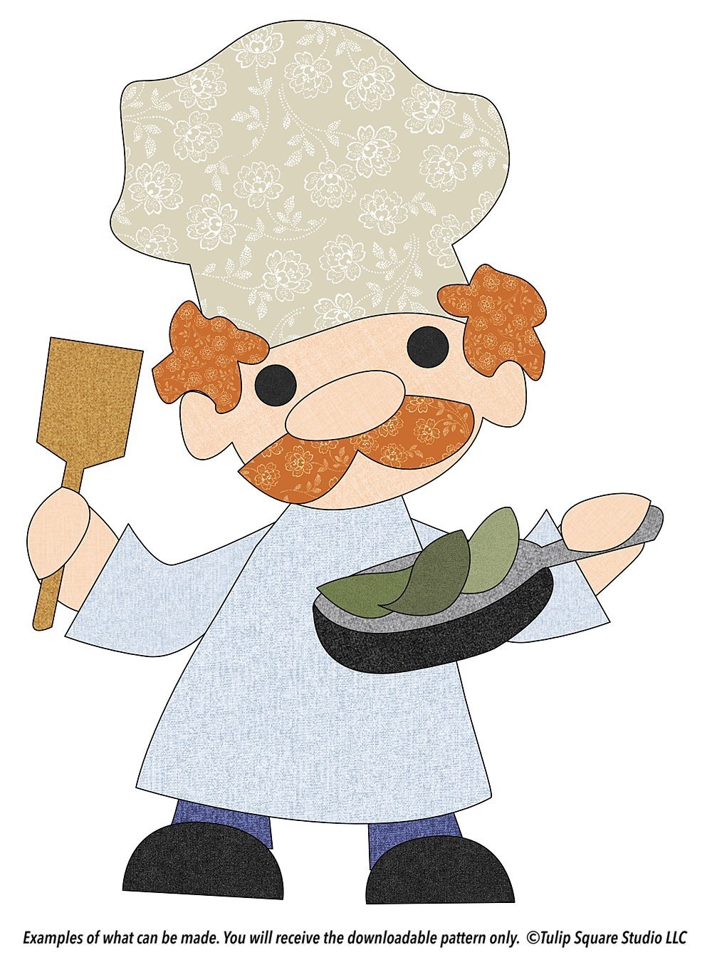 Free Appliqué Pattern for Kitchens - Sauté Chef - TulipSquare.com