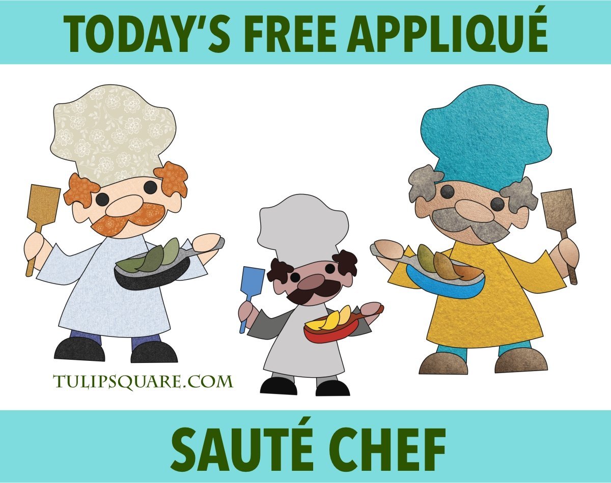 Free Appliqué Pattern for Kitchens - Sauté Chef - TulipSquare.com