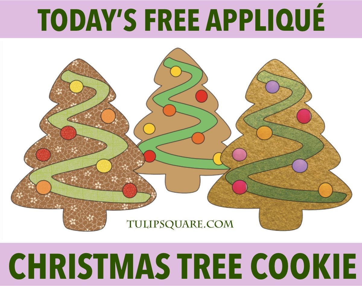 Free Appliqué Pattern - Christmas Tree Cookie - TulipSquare.com