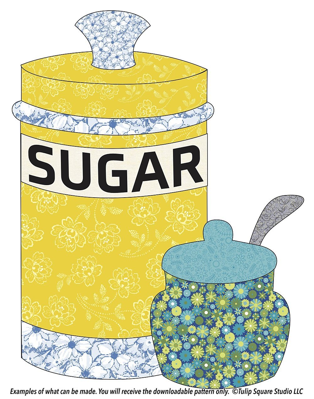 Free Kitchen Appliqué Pattern - Sugar Bowl and Canister - TulipSquare.com