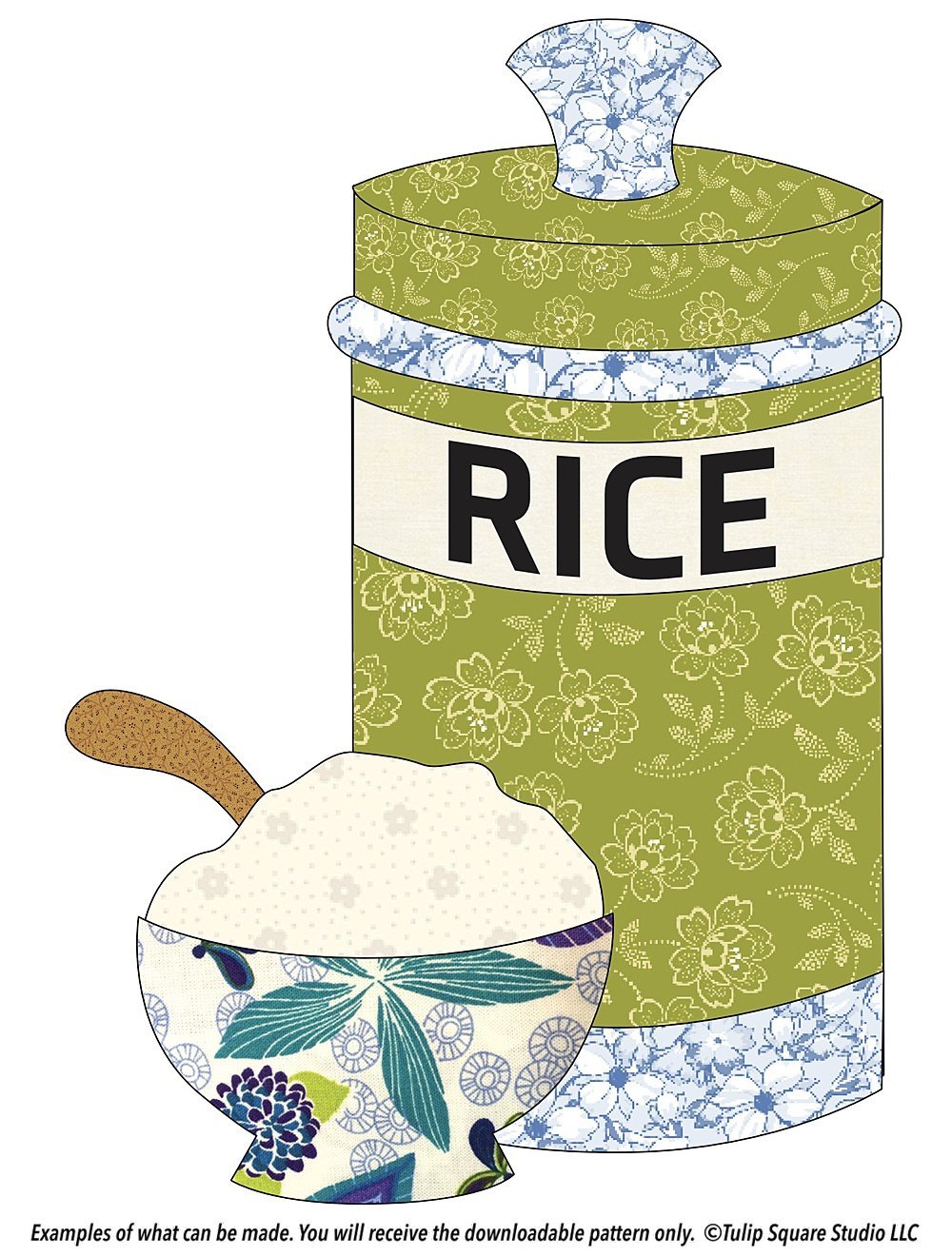 Free Kitchen Appliqué Pattern - Rice Canister - TulipSquare.com