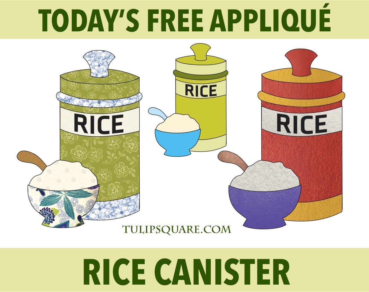 Free Kitchen Appliqué Pattern - Rice Canister - TulipSquare.com
