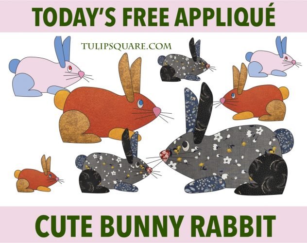 Free Appliqué Pattern - Cute Bunny Rabbit - TulipSquare.com