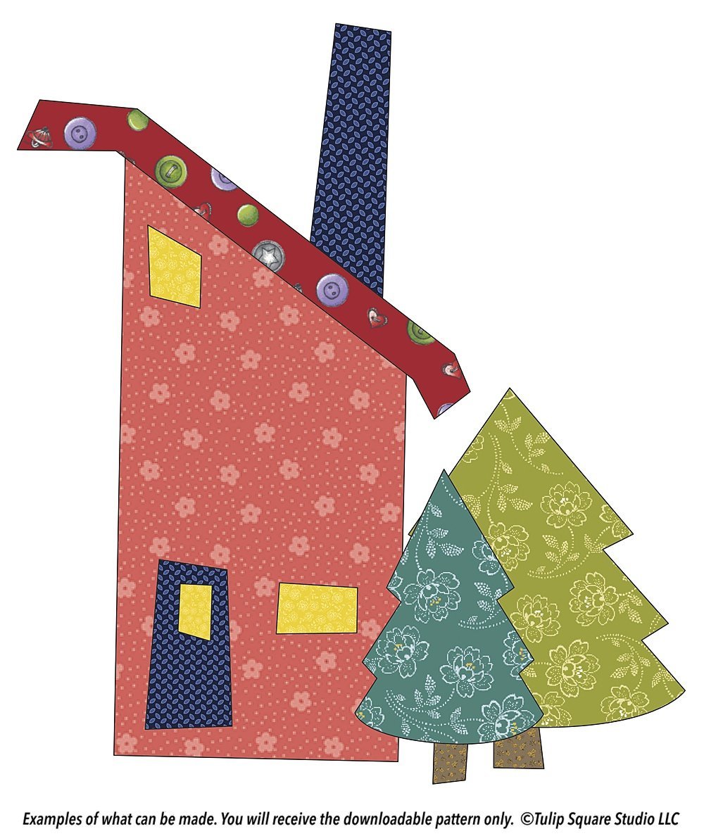 Free Appliqué Pattern - Silly Town Tower and Trees - TulipSquare.com