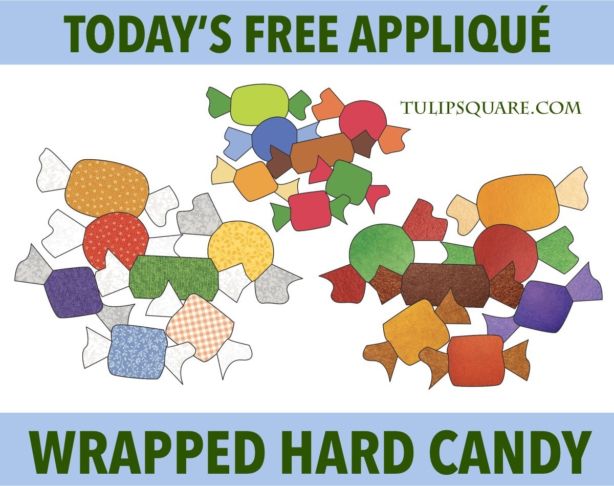 Free Sweet Appliqué Pattern - Wrapped Hard Candy - TulipSquare.com
