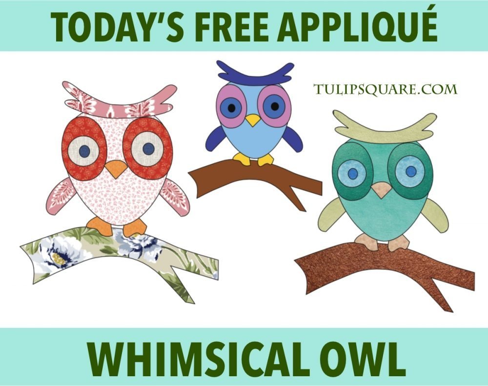 Free Appliqué Pattern - Whimsical Owl - TulipSquare.com