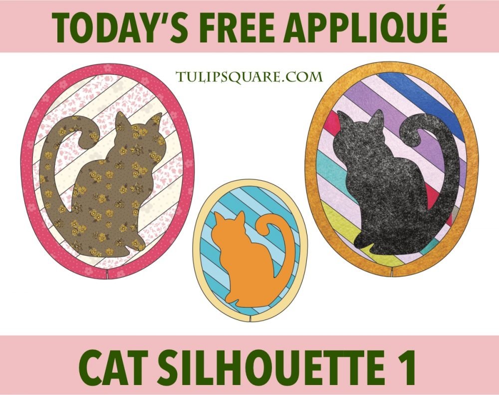 Free Cat Appliqué Pattern - Oval Silhouette - TulipSquare.com