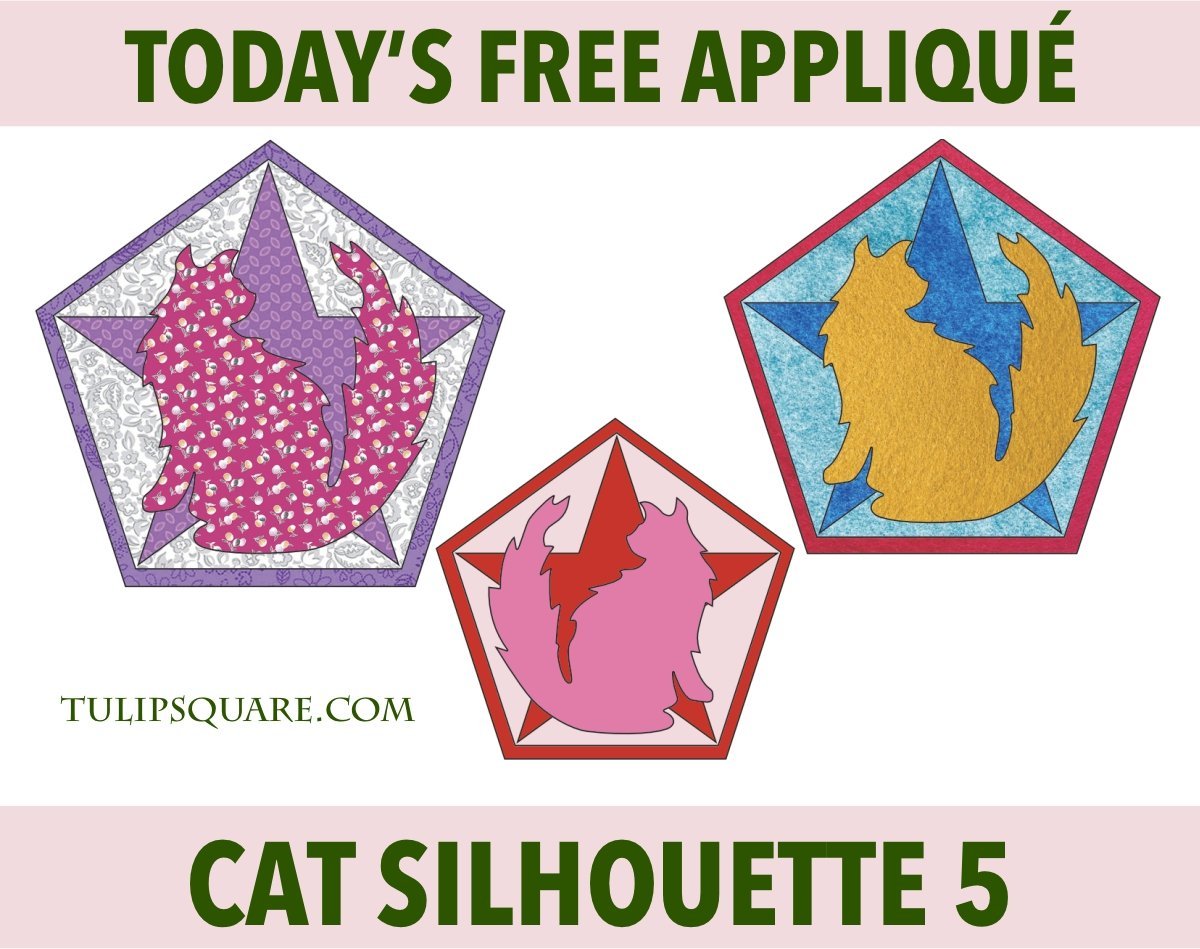 Free Cat Appliqué Pattern - Star Silhouette - TulipSquare.com